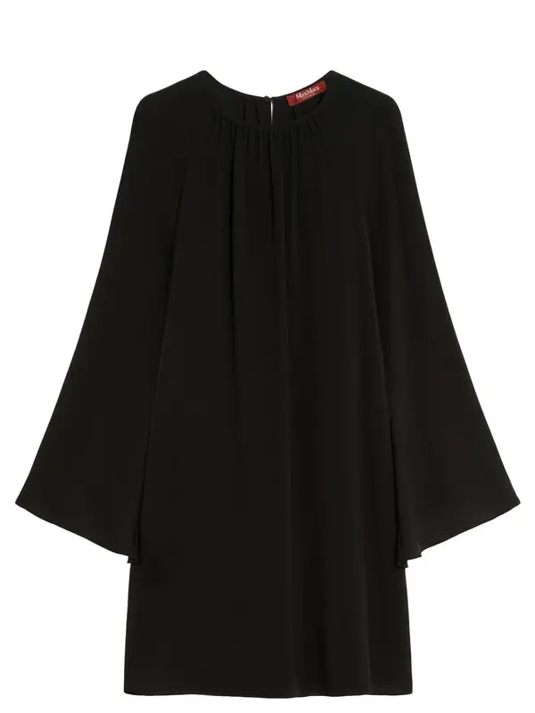 Max Mara Madia Crewneck Dress With Pleated Details - Black