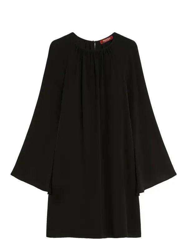 Max Mara Madia Crewneck Dress With Pleated Details - Black