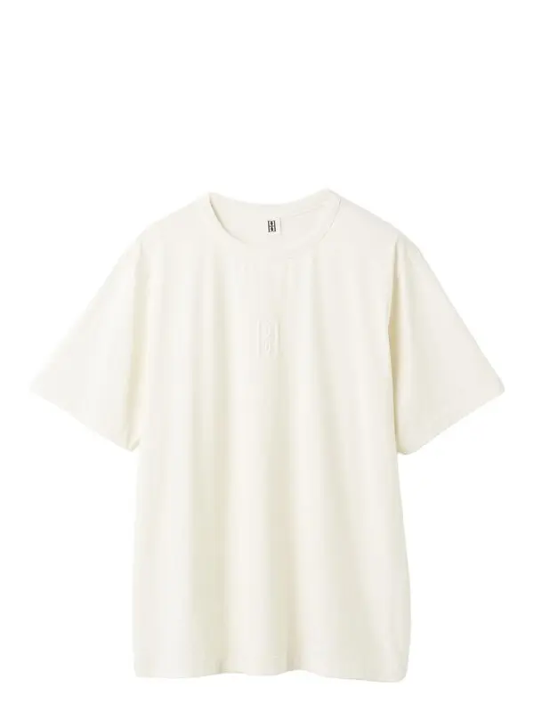BY MALENE BIRGER Fayeh Embroidered Monogram T-shirt - Soft White