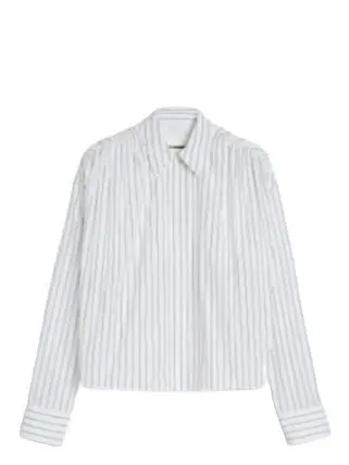 JIL SANDER Drop Shoulder Striped Shirt - Arctic Sea