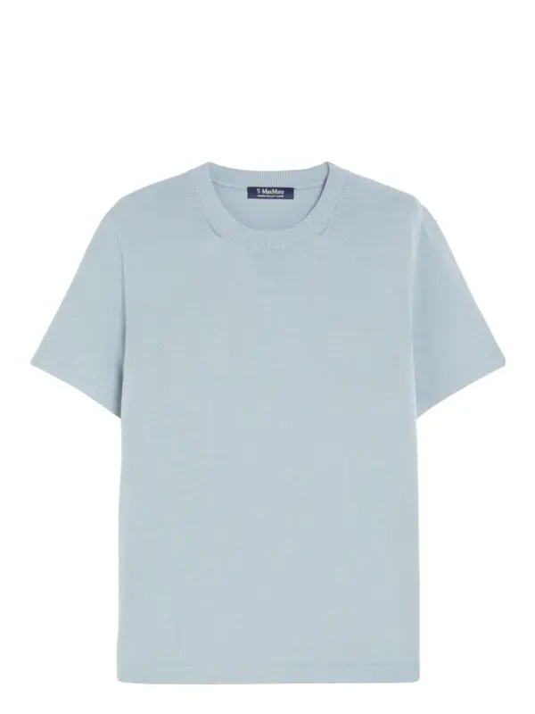 Max Mara Short-sleeved Ribbed Pullover - Light Blue
