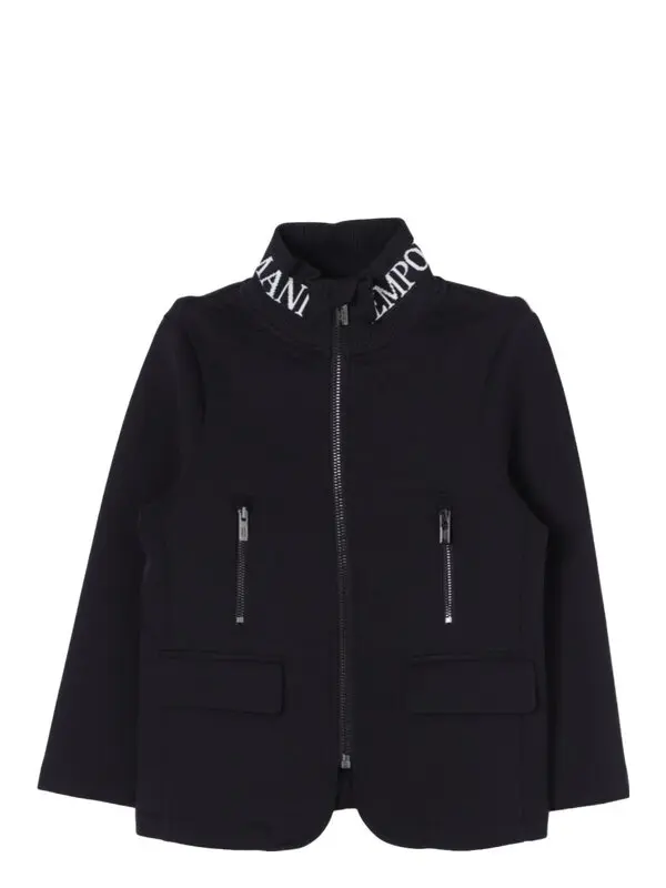 Emporio Armani Zip-up Jacket With Pockets - Navy Blue