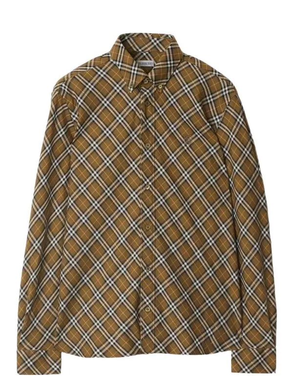 Burberry Vintage Check Logo Embroidered Shirt - Oxide