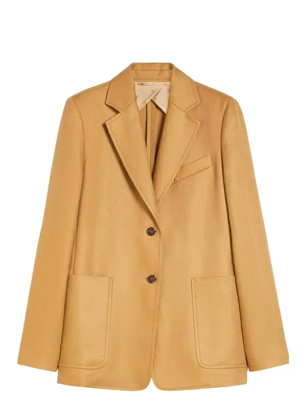 Max Mara Single-breasted Linen Twill Blazer - Caramel Color