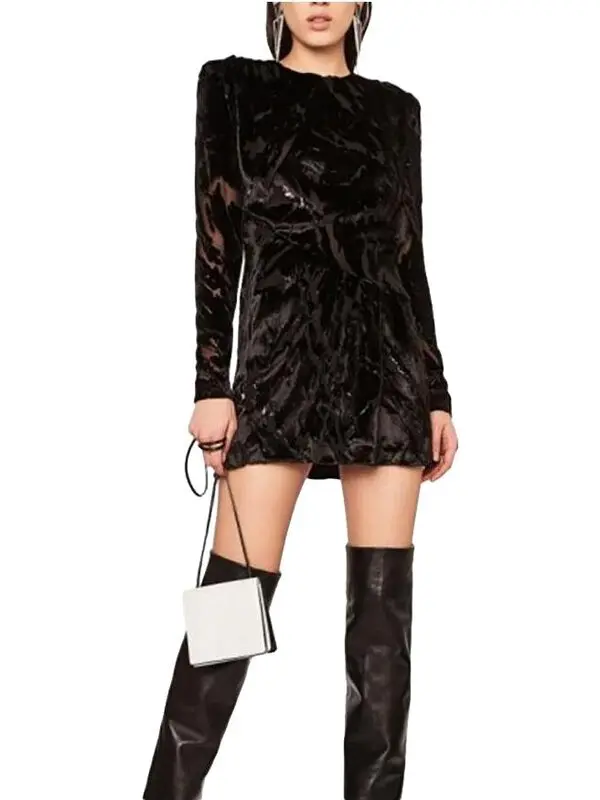 Saint Laurent One-word Collar Dress With Asymmetrical Details - Black