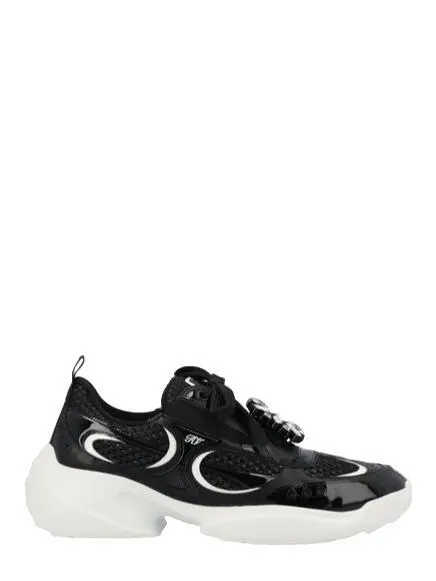 ROGER VIVIER Embellished Lace-up Sneakers - Black