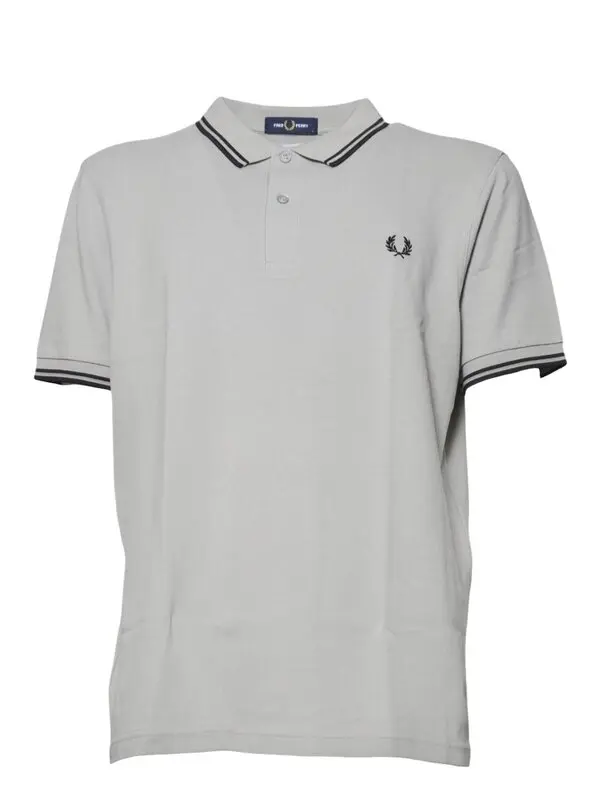 Comme Des Garçons X Fred Perry Logo-embroidered Polo Shirt - Grey