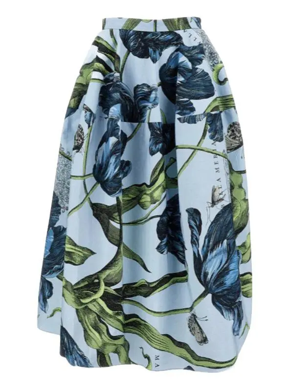 Erdem Midi Flared Skirt With Floral Print - Moldavia