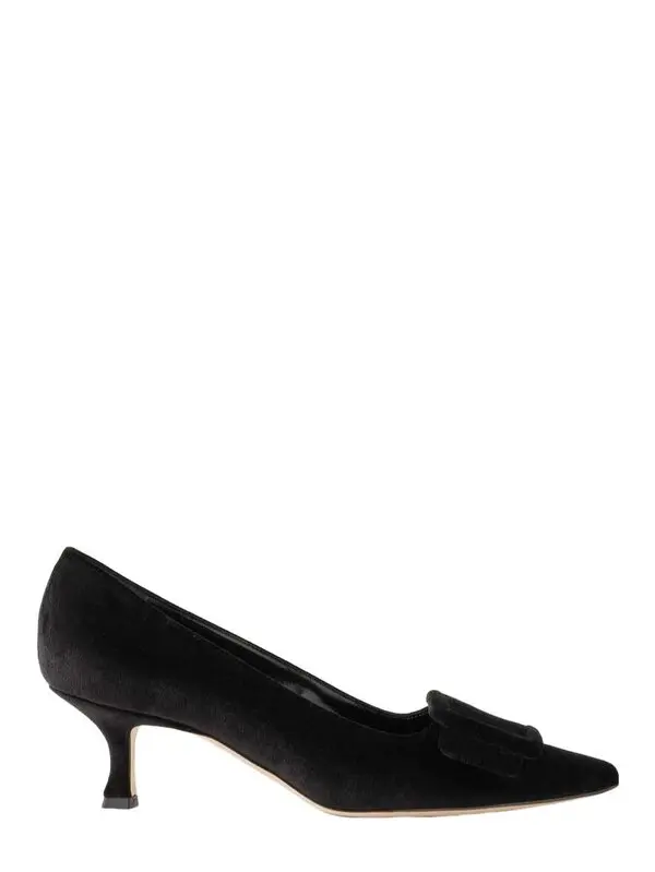Manolo Blahnik Buckled High Heel Pumps - Black