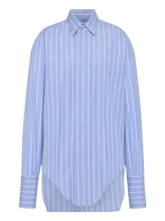 MAISON MARGIELA Striped Long-sleeve Shirt - Blue
