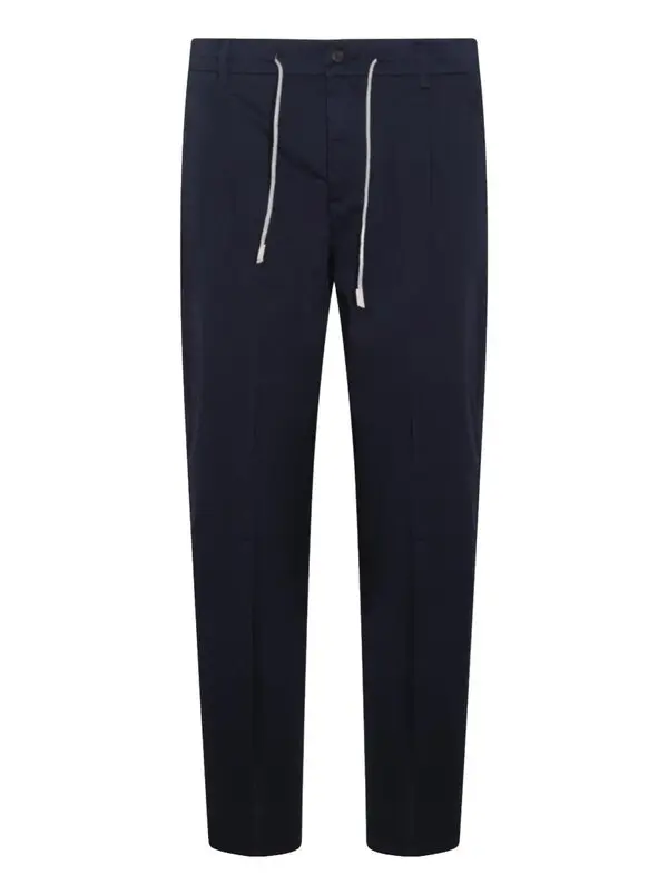 Eleventy Straight-leg Drawstring Trousers - Black