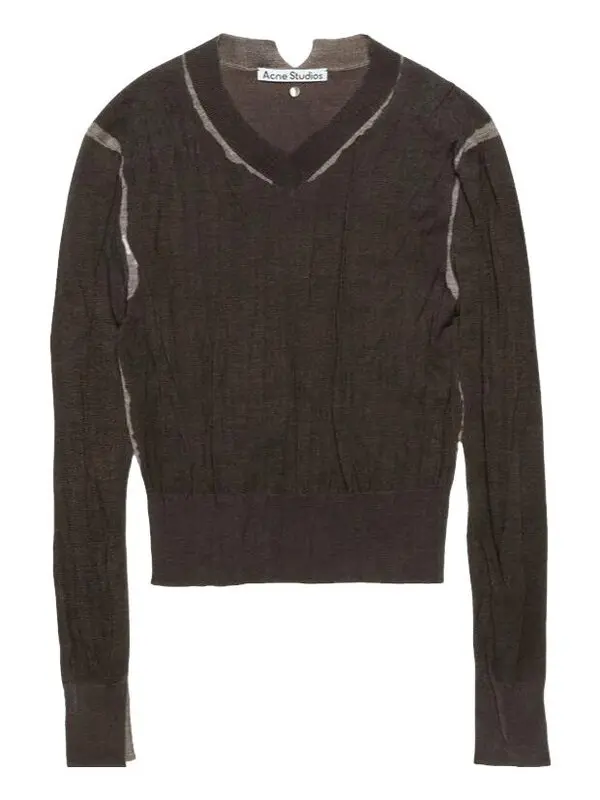 Acne Studios Wrinkled V-neck Jumper - Black