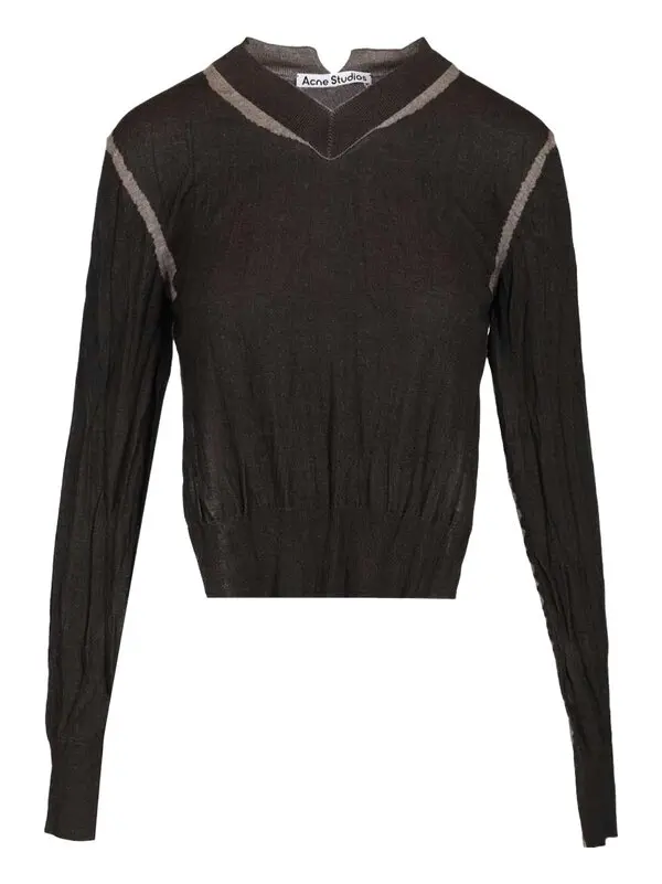 Acne Studios Wrinkled V-neck Jumper - Black