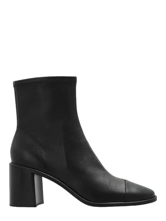 Tory Burch Cap-toe Heeled Ankle Boots - Black