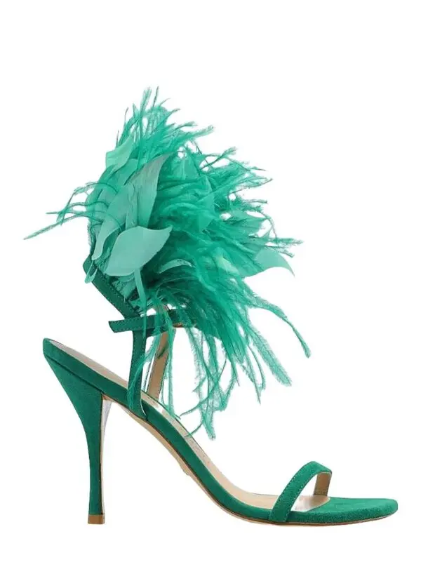 STUART WEITZMAN Feather High-heeled Sandals - Green