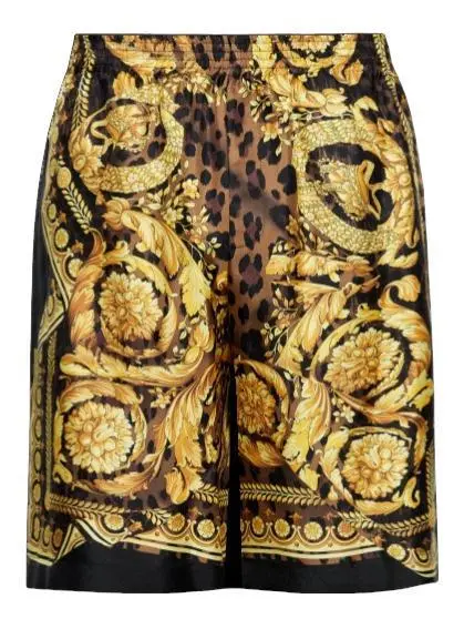 Versace Pattern-printed Elasticated Waistband Shorts - Yellow