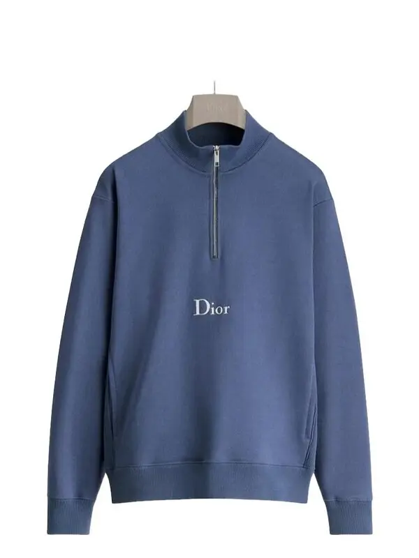 Dior Sweatshirt With Zipped Neckline - Blue