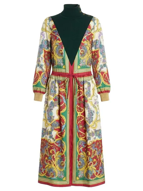 Gucci Printed Long Sleeve Dress - Multicolor