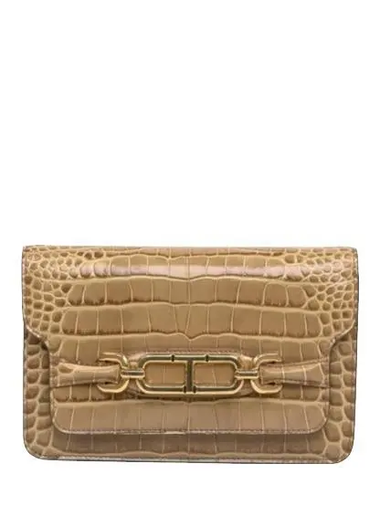 TOM FORD Embossed Whitney Small Shoulder Bag - Safari Beige
