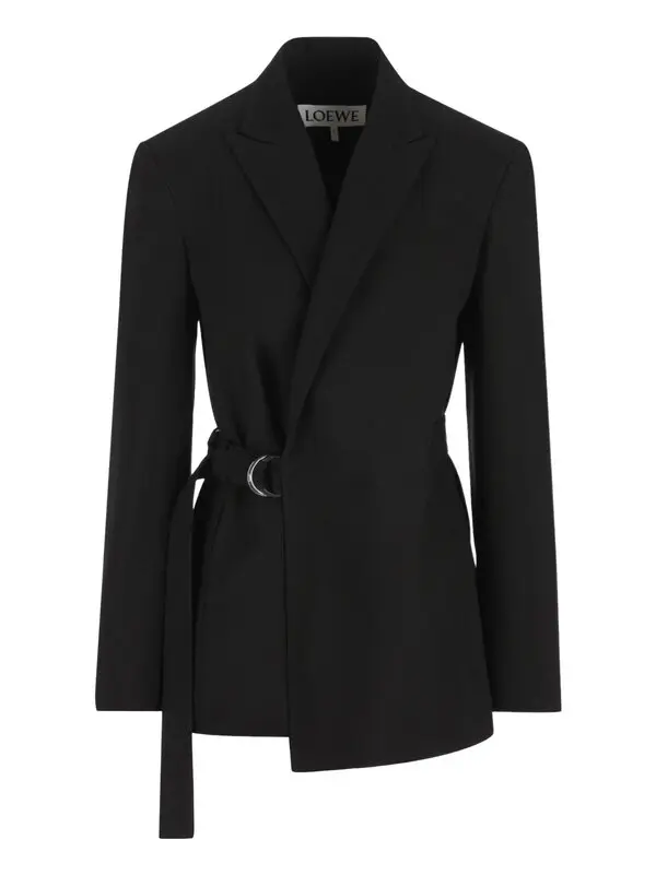 Loewe Draped Belted Jacket - Black