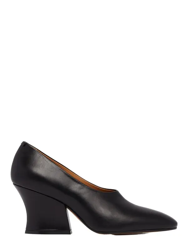 JIL SANDER Slip-on Pumps With Round Toe And Chunky Heel - Black