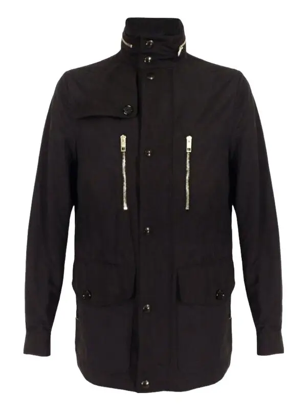 Burberry High Collar Long Sleeve Jacket - Black