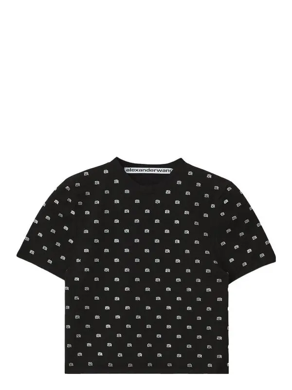 Alexander Wang Crystal-logo Cropped Top - No