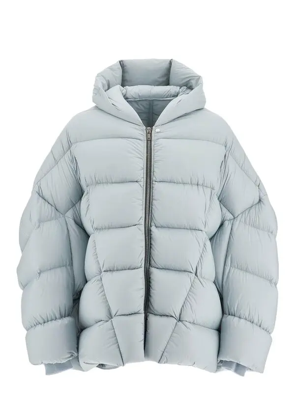 Rick Owens Jumbo Hooded Peter Coat - Light Blue