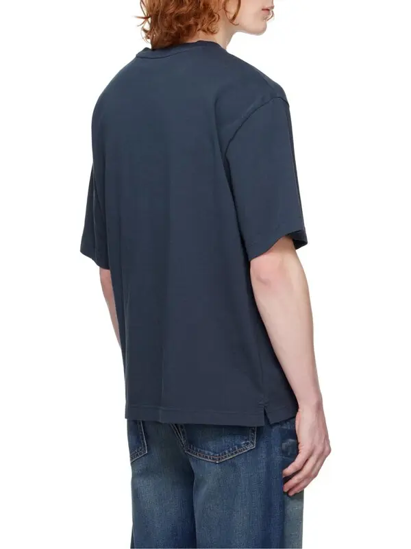 Maison Kitsuné Logo-embroidered Crewneck T-shirt - Blue