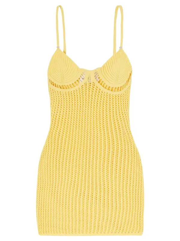 Attico Crocheted Mini Dress - Yellow