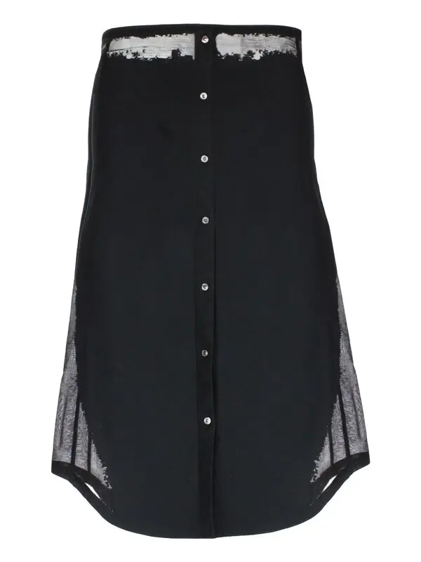 DIESEL® Button Detailed Midi Skirt - Black