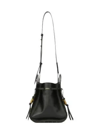Isabel Marant Étoile Silao Logo Printed Drawstring Crossbody Bag - Black