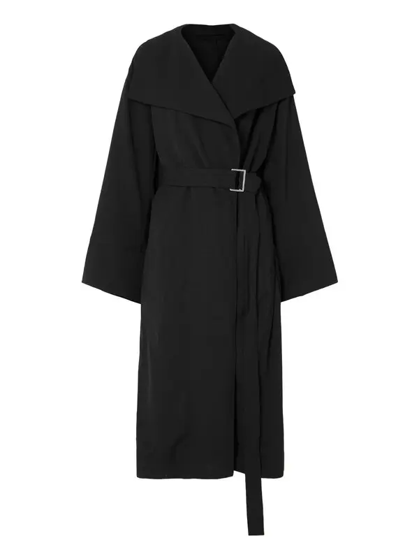 TOTEME Flowing Twill Trench Coat - Black