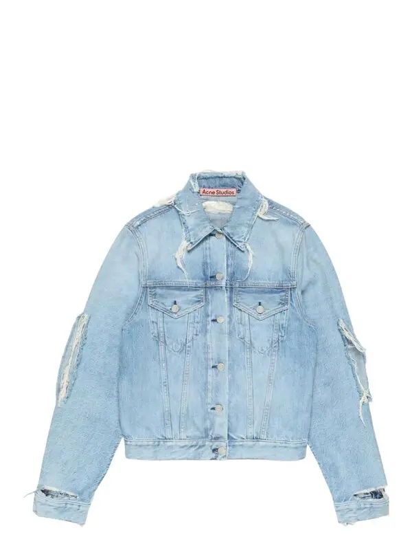 Acne Studios Distressed Denim Trucker Jacket - Blue