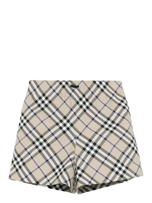 Burberry Plaid Shorts - Gray