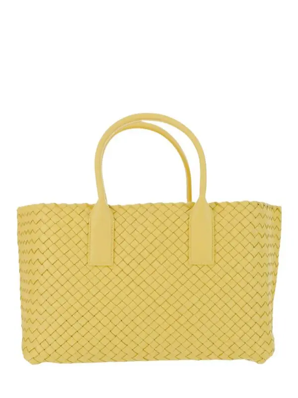 Bottega Veneta Woven Top Handle Handbag - Yellow