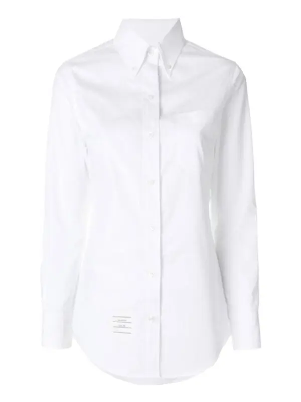 Thom Browne Slim Fit Long-sleeved Shirt - White