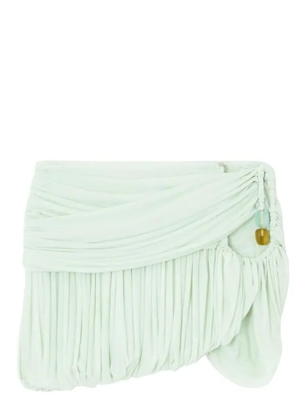Christopher Esber Pleated Midi Skirt With Glass Bead Embellishments - Green