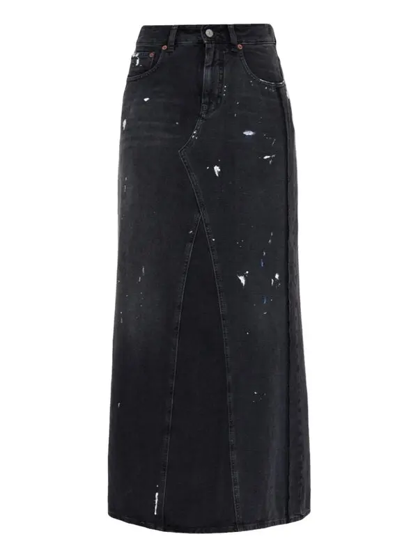 MAISON MARGIELA Sprayed Effect Denim Skirt - Black