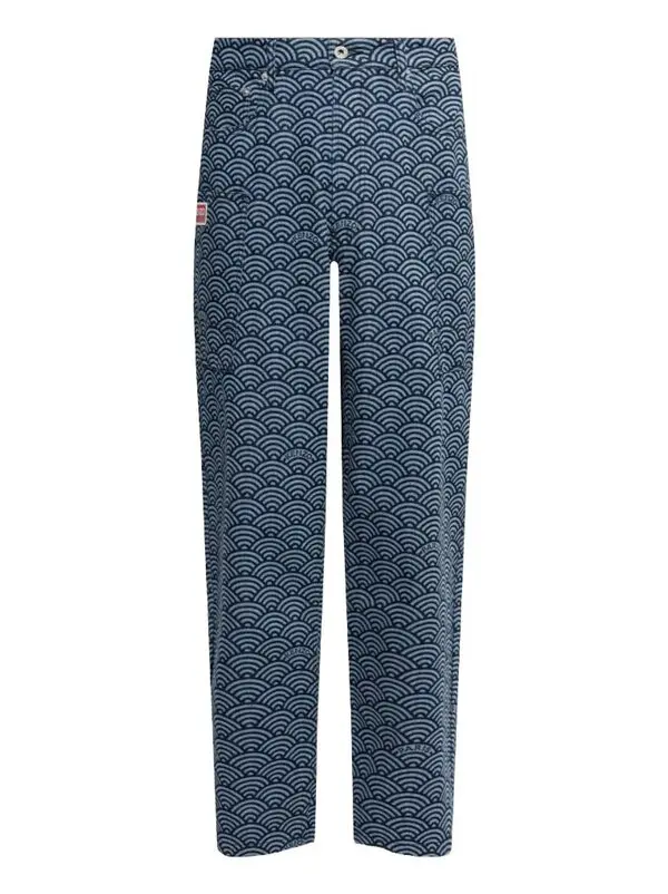 Kenzo All-over Patterned Wide-leg Jeans - Blue