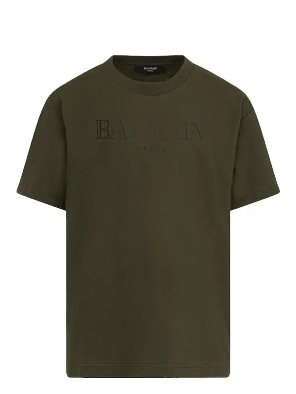Balmain Logo Print T-shirt - Green