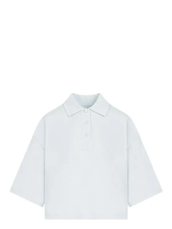 Bottega Veneta Cropped Polo Shirt With "bv" Embroidery - Green