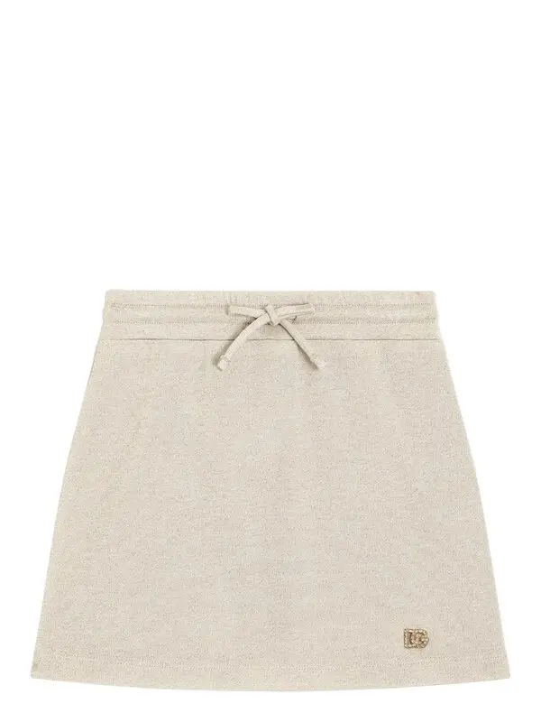 Dolce & Gabbana Logo-embellished Lurex Skirt - Gold