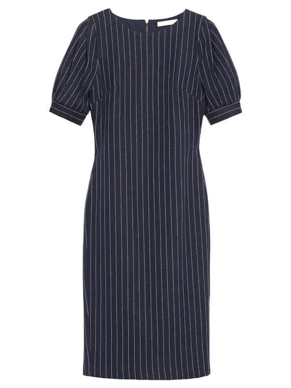 Max Mara Striped Cashmere Dress - Black