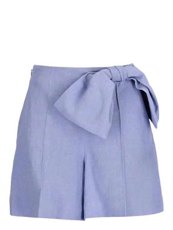 Chloé Bow Detailed High-rise Shorts - Blue