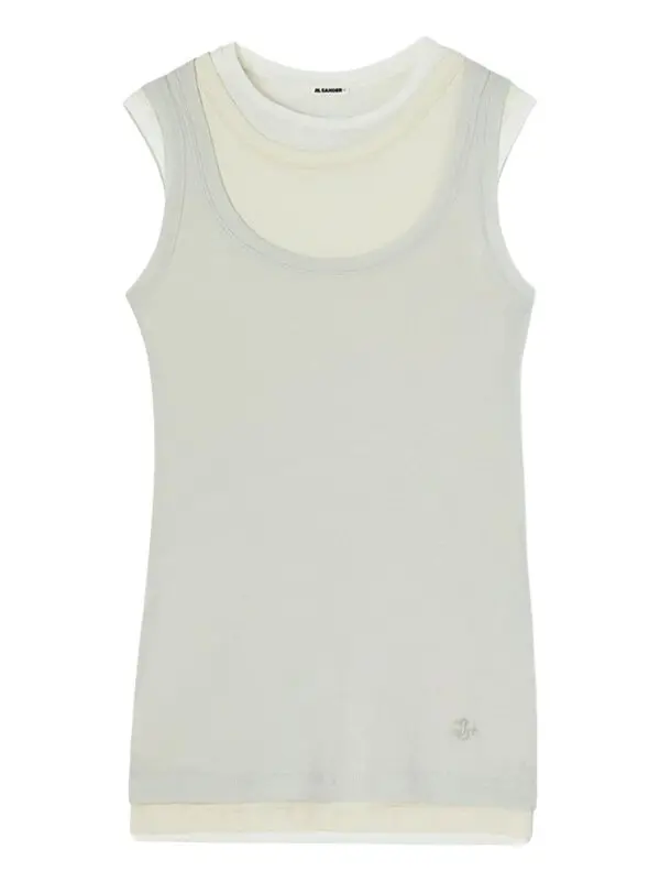 JIL SANDER Layered Tank Top - White