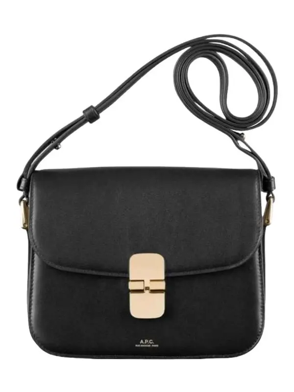 A.p.c. Grace Logo Embossed Shoulder Bag - Black