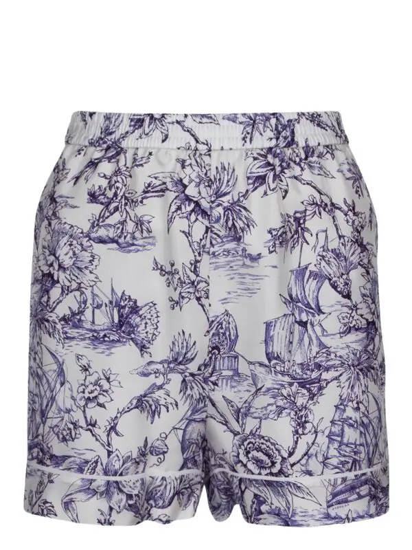 Dior Printed Silk Shorts - Gray