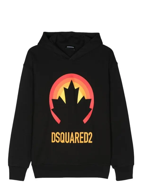 Dsquared2 Hooded Sweater With Graphic Print - Black