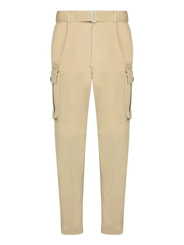 Dsquared2 Hunter One Pleated Trousers With Belt - Beige